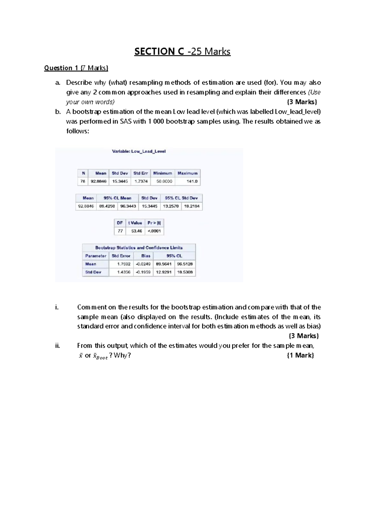 2021 Online Exam (test 3) - SECTION C -25 Marks Question 1 {7 Marks} a ...