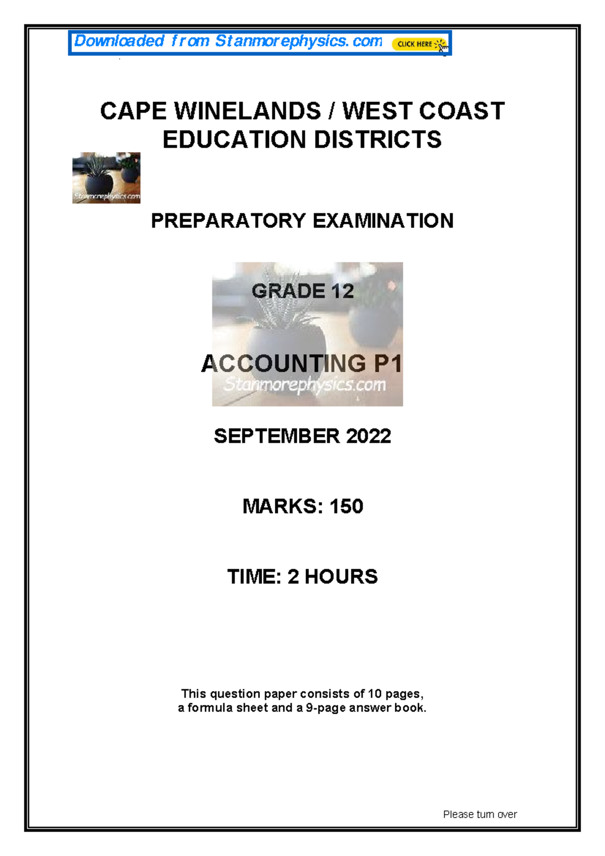 WC Accounting Grade 12 SEPT 2022 P1 and Memo - Grade 12 Prep. Exam ...