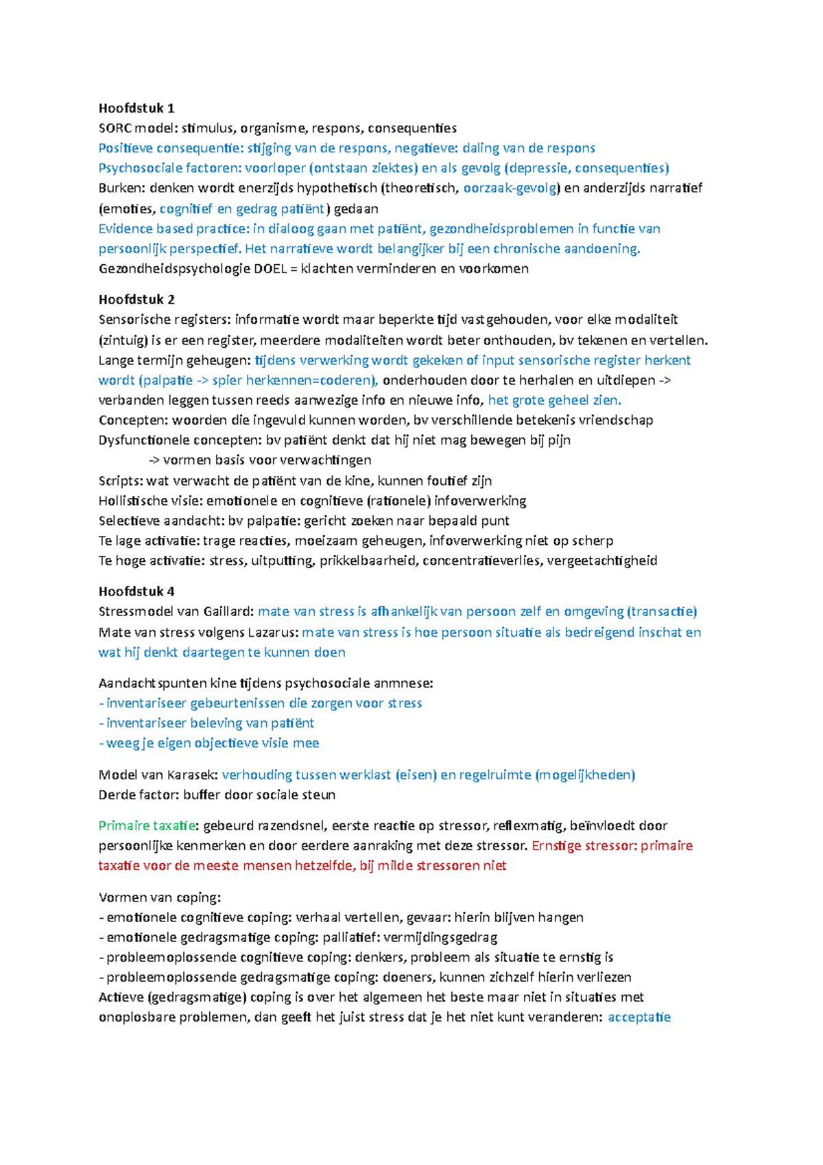 Psychologie[ 8101] - Hoofdstuk 1 SORC model: stimulus, organisme ...