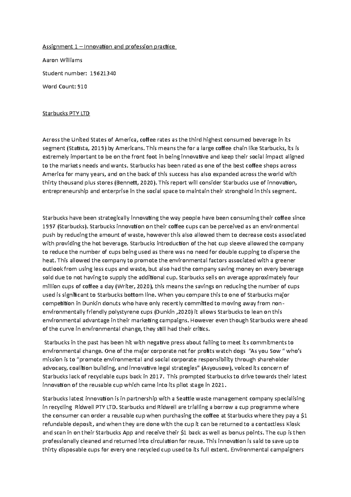 Assigntment 1 Innovation and professional practice - Assignment 1 ...