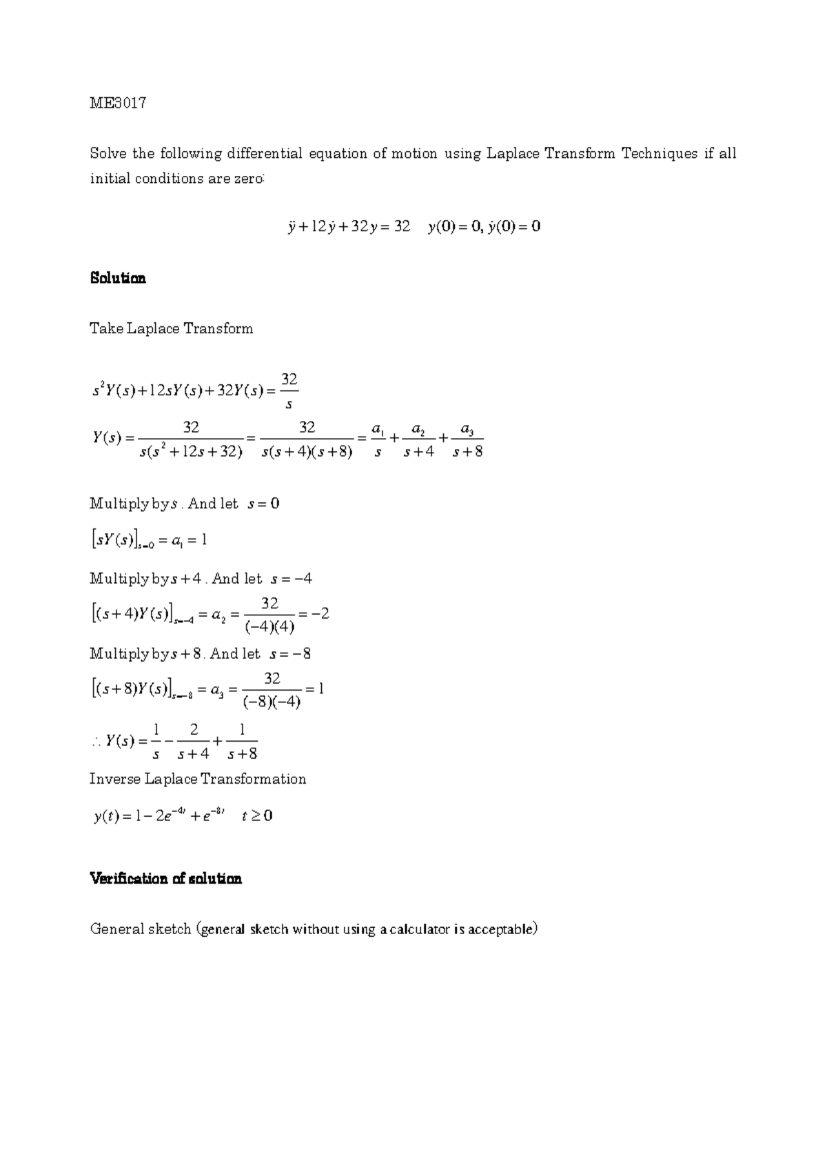 linear equation worksheet solution - ME Solve the following ...