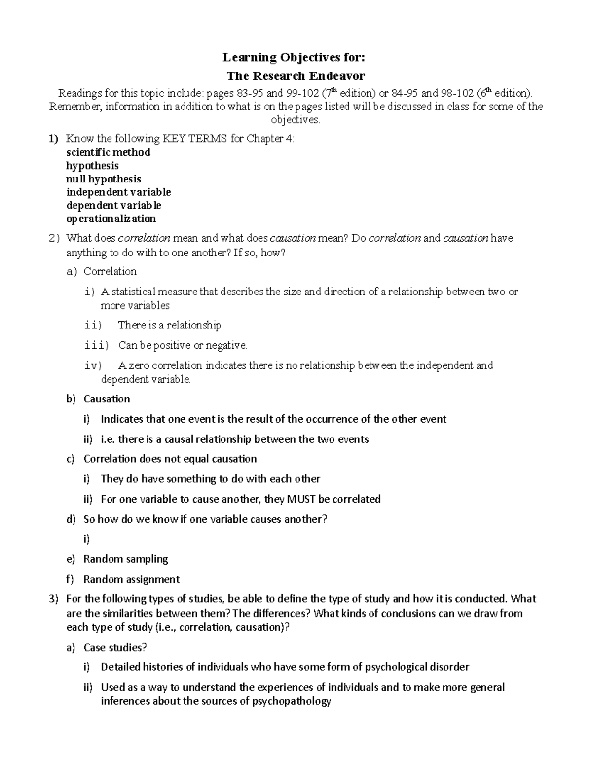 Clinical Research Learning Objectives CLP copy - Learning Objectives ...
