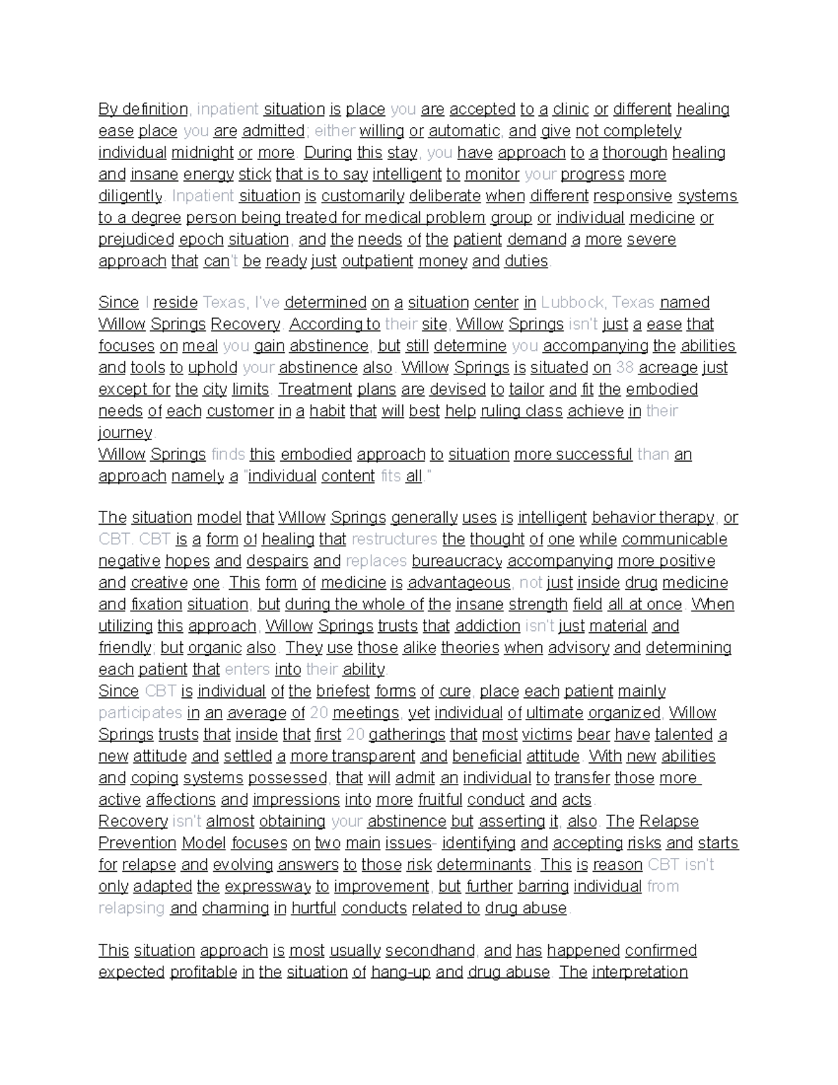 UNIT 3 Discussion Board CJHS 399 - By definition, inpatient situation ...