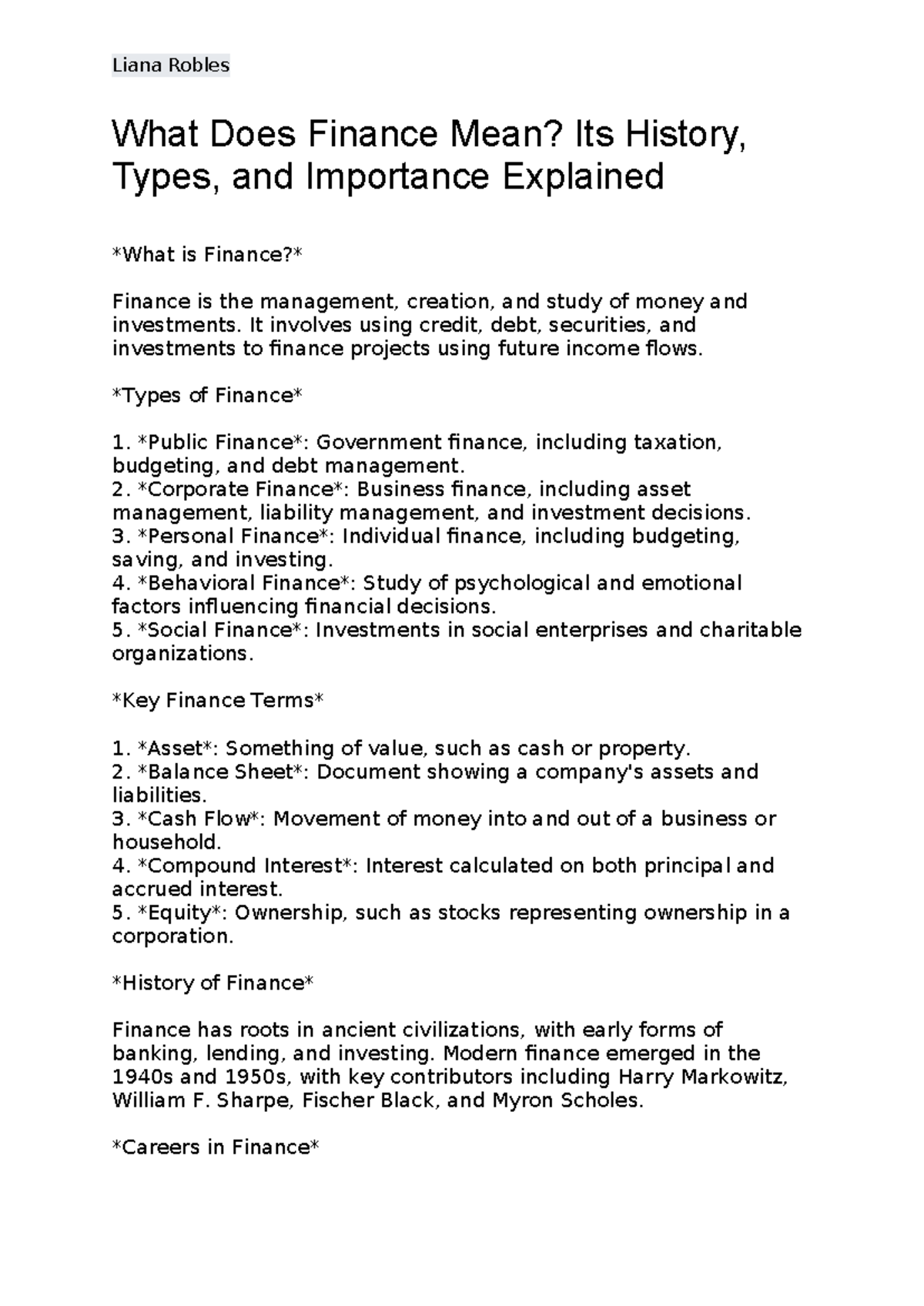 What Does Finance Mean - In Context - Liana Robles What Does Finance ...