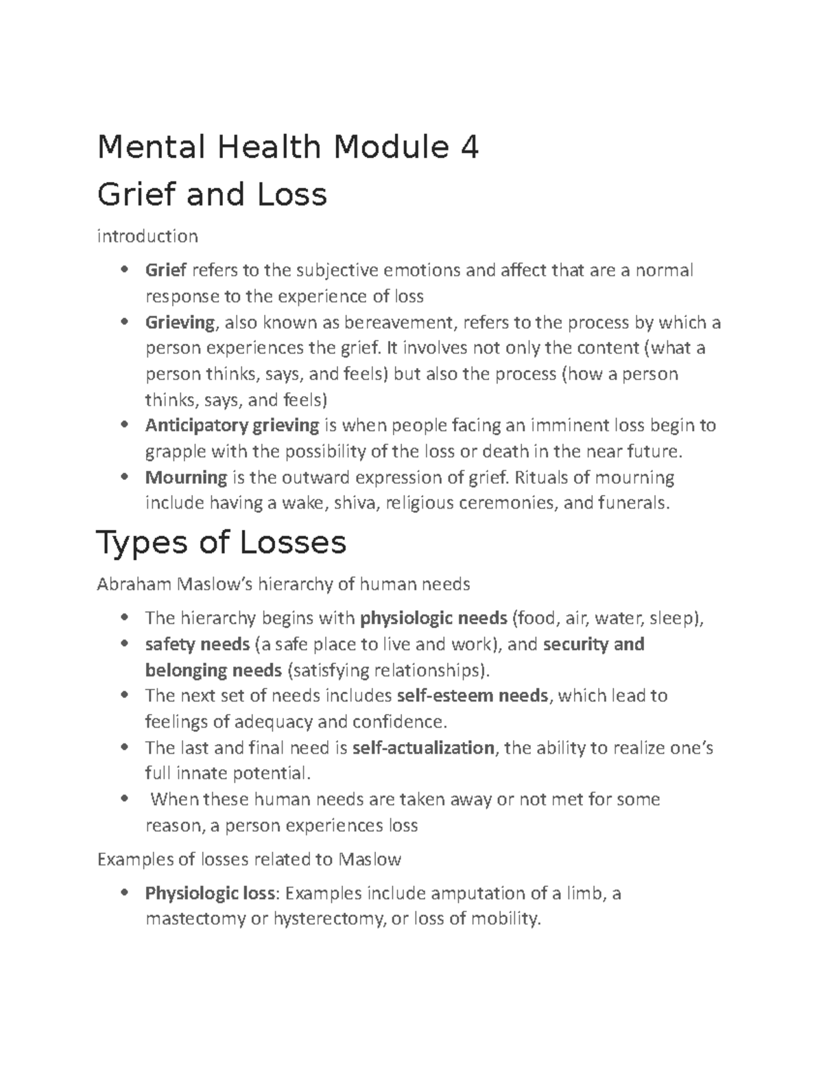 Mental Health Module 4 - It involves not only the content (what a ...
