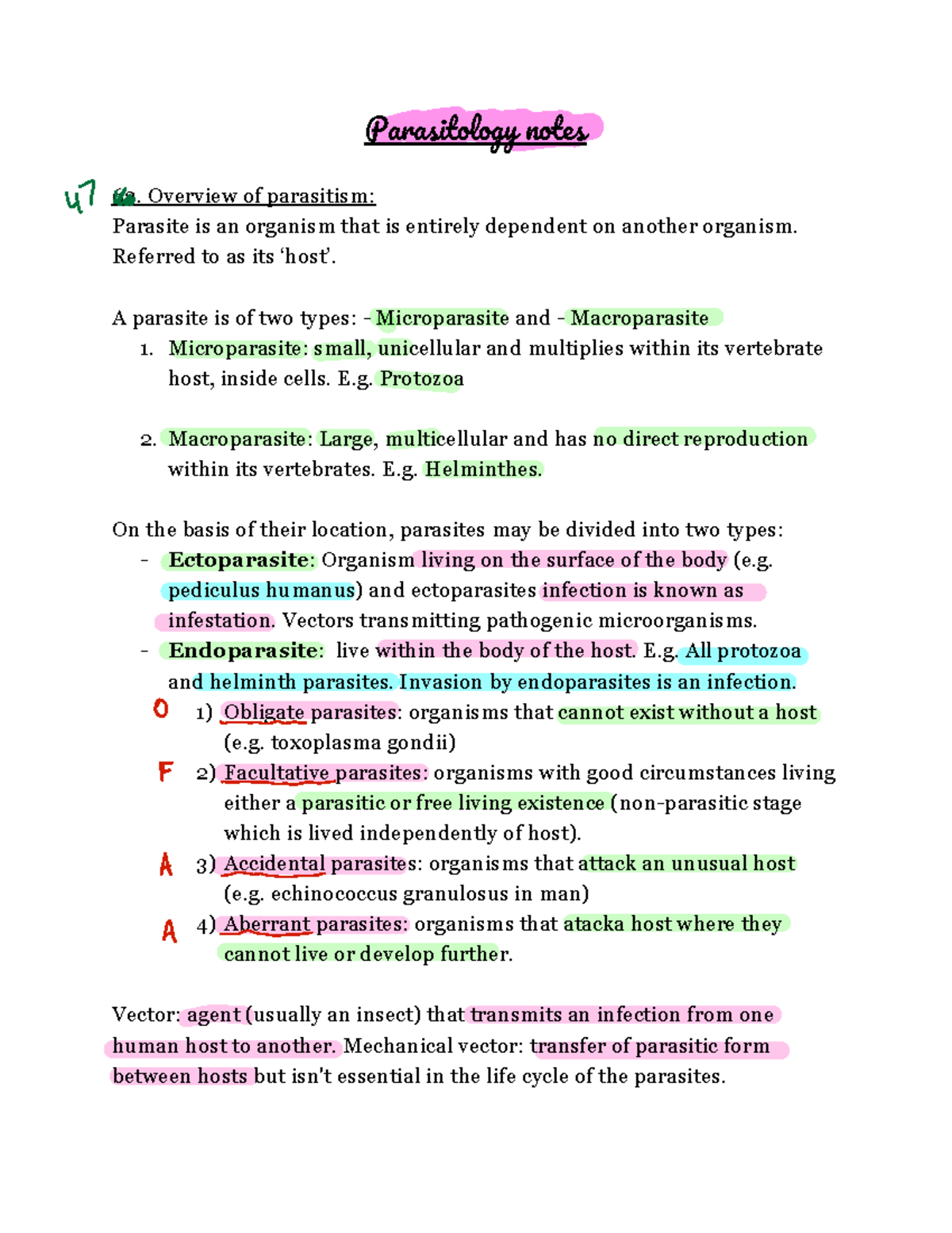 7) Parasitology - parasites notes - ＀ ＀＀＀＀＀＀＀＀＀＀＀＀＀＀＀＀＀＀＀＀＀＀＀＀＀＀ - Studocu