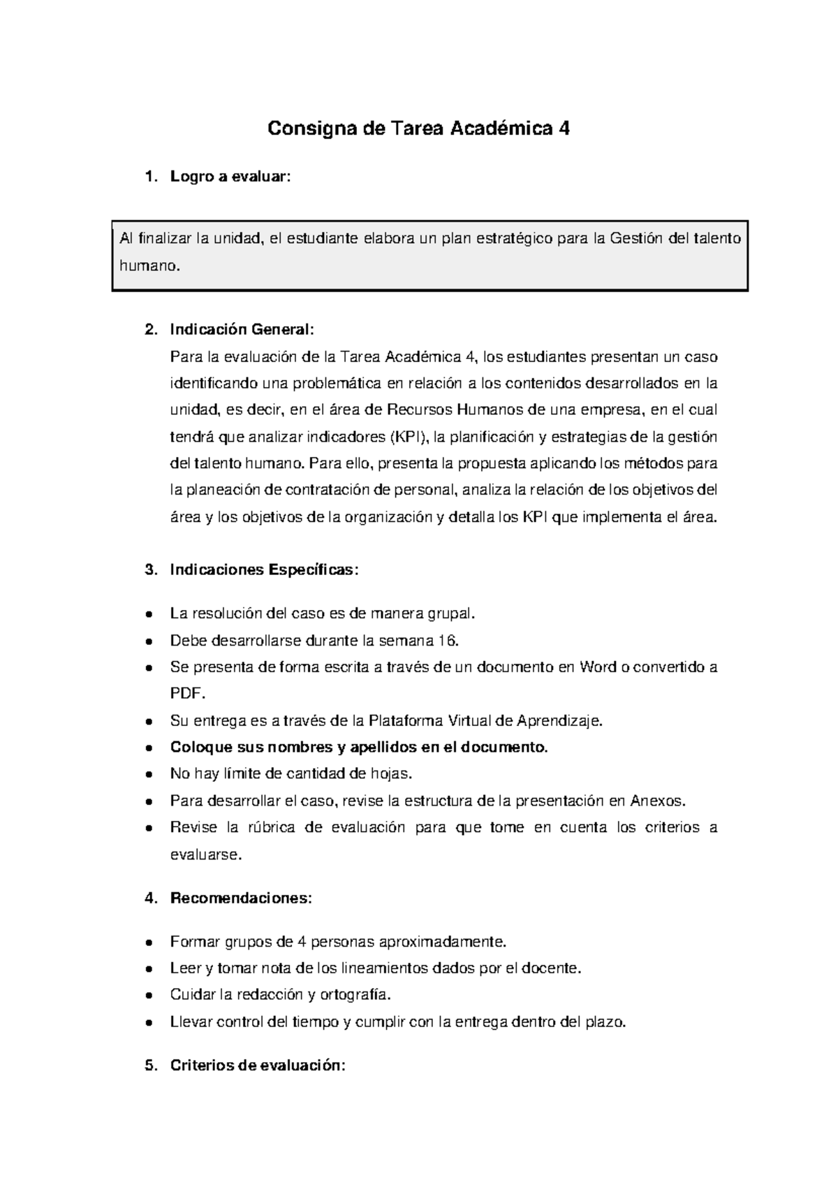 GC AN41 Consigna TA4 22C1M - Consigna de Tarea Académica 4 1. Logro a evaluar: Al finalizar la ...