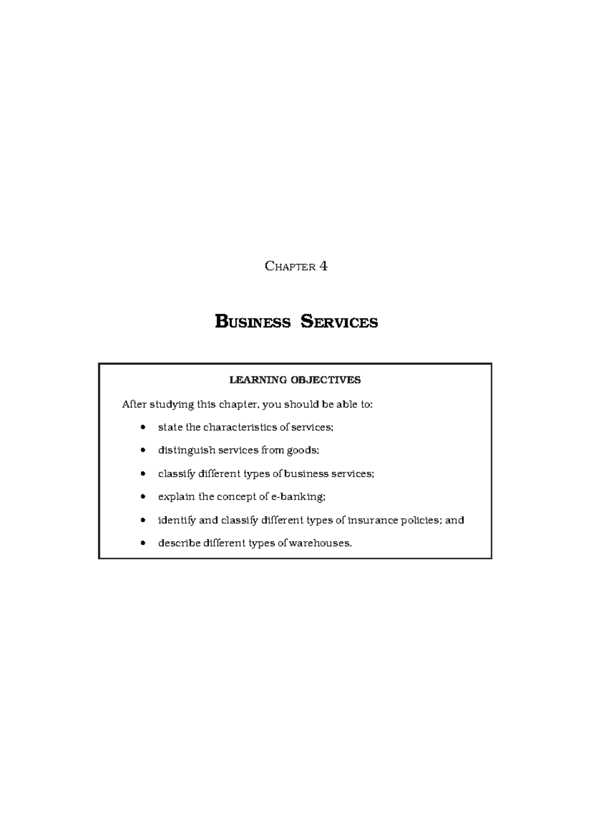 Ch-4 - Tutorial work - CHAPTER 4 BUSINESS S ERVICES LEARNING OBJECTIVES ...