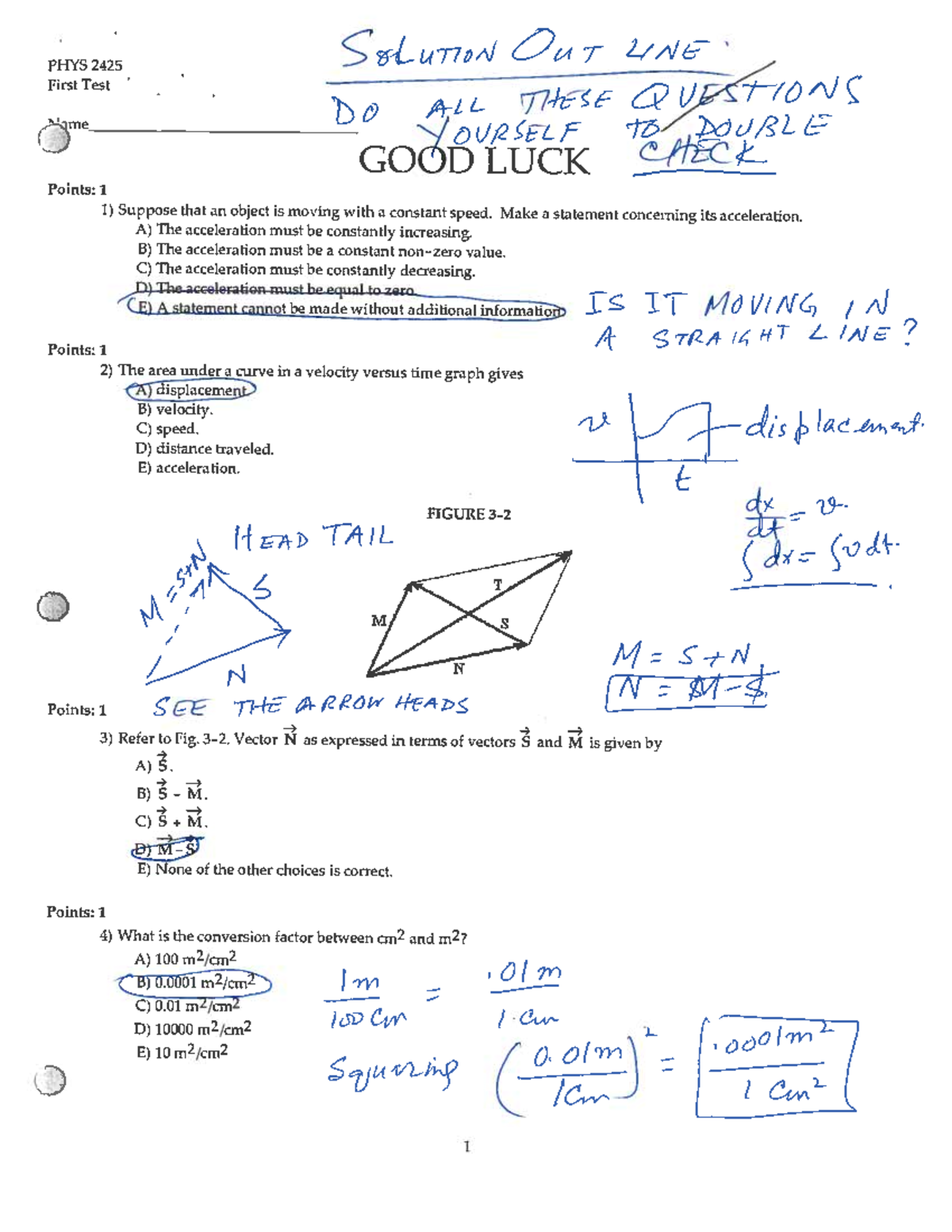 Physic exam 1 test for chapter 10 11 12 - PHYS 1214 - Studocu