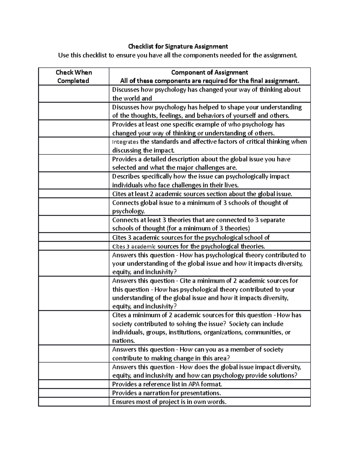 Attachment 1 (41) - good source - Checklist for Signature Assignment ...