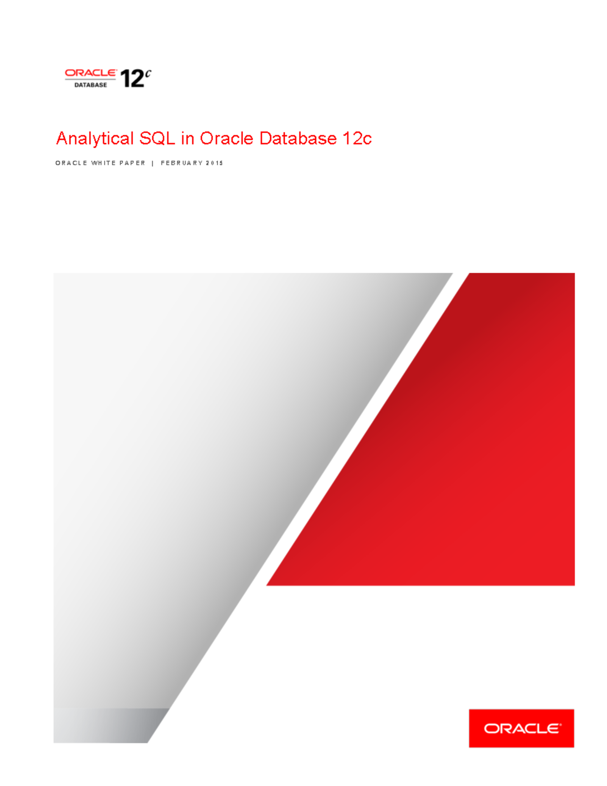 Wp in database analytics 12c 2132656 - ####### Analytical SQL in Oracle ...