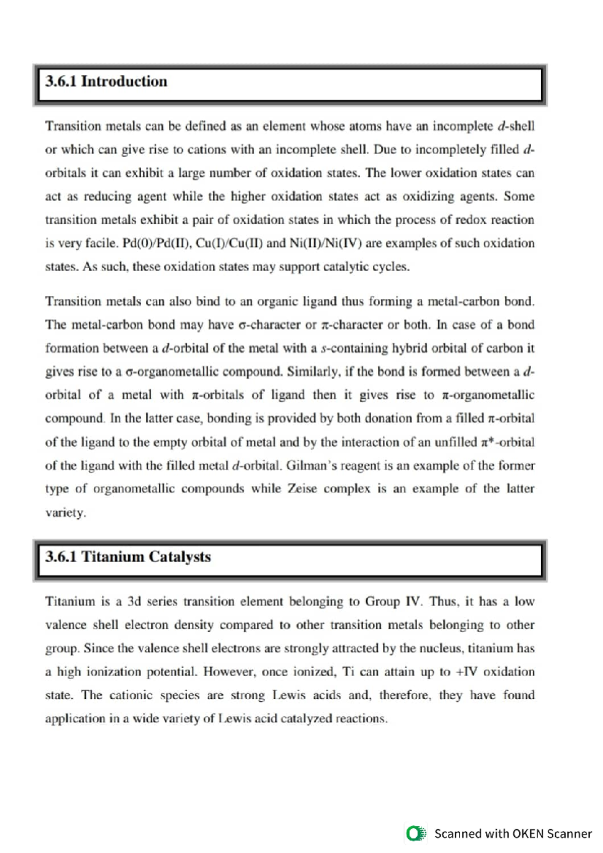 Chemistry- Titanium Catalysts, Asymmetric Catalysis - Organic/Inorganic ...