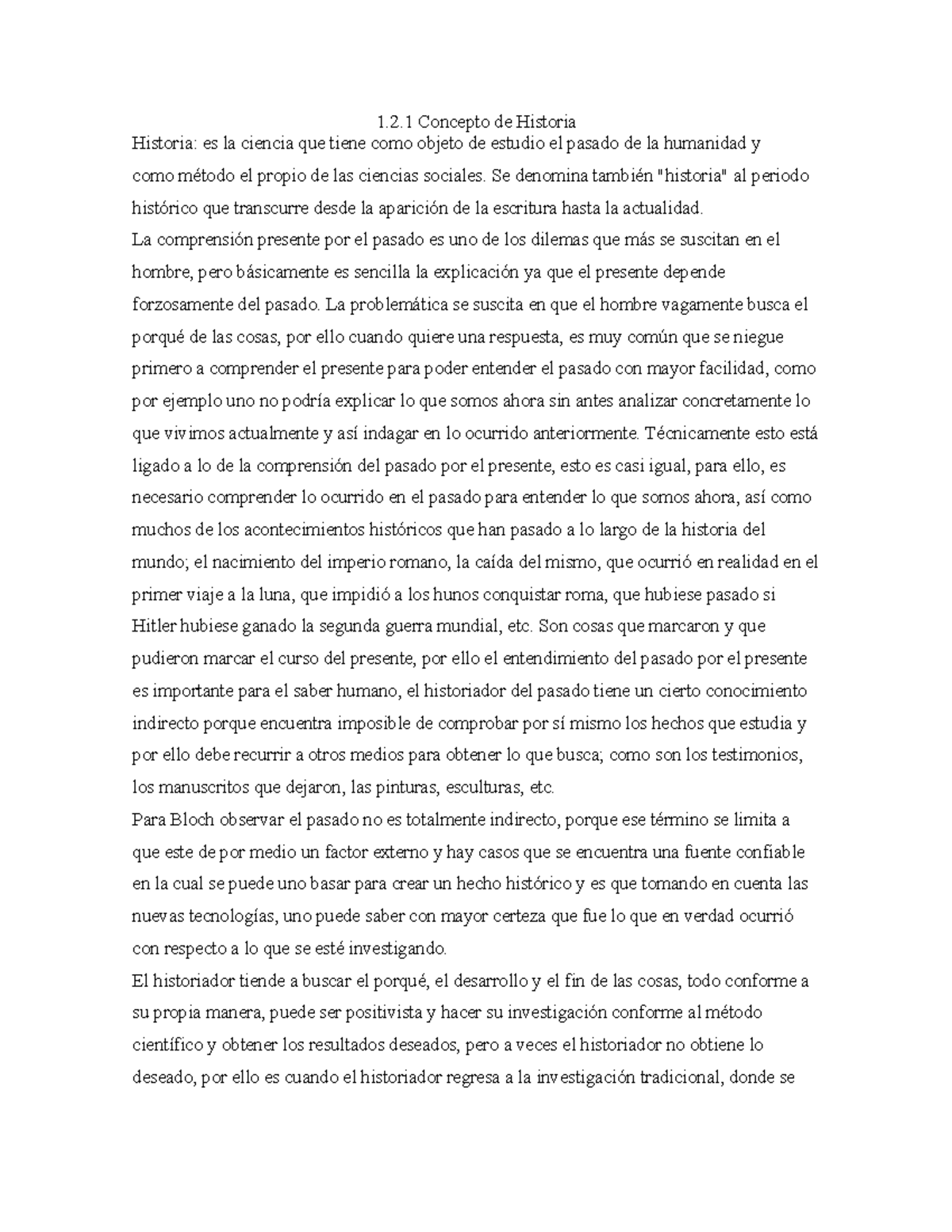 1.2.1 Concepto de Historia y para que sirve la historia - 1.2 Concepto ...