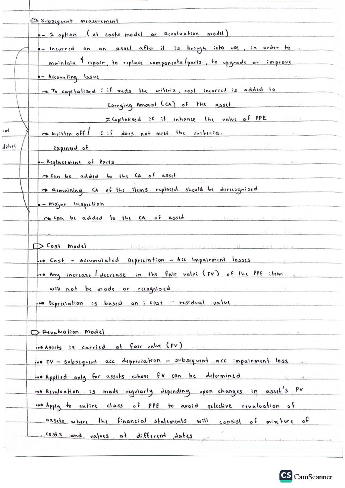 Subsequent Measurements notes - Financial Accounting And Reporting ...
