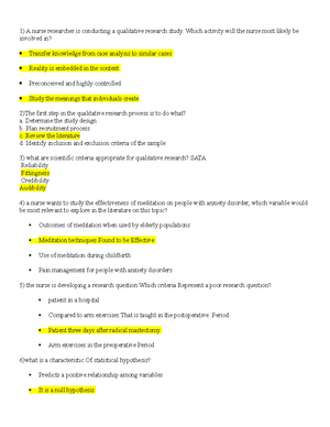 EBP Quiz 1 Study Guide - Quiz 1 Study Guide 1. What is evidence-based practice by definition The ...