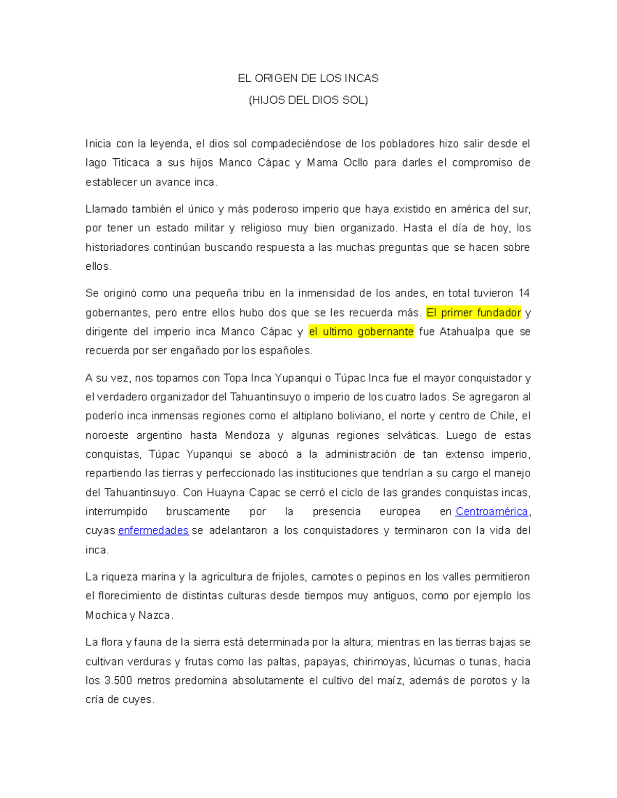 EL Origen DE LOS Incas-1 - EL ORIGEN DE LOS INCAS (HIJOS DEL DIOS SOL ...