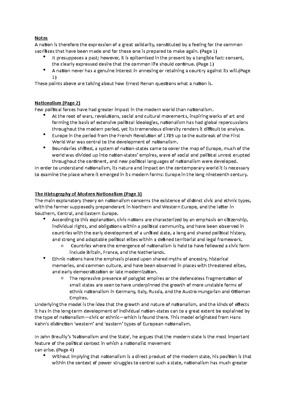 What is a nation - Notes A nation is therefore the expression of a ...