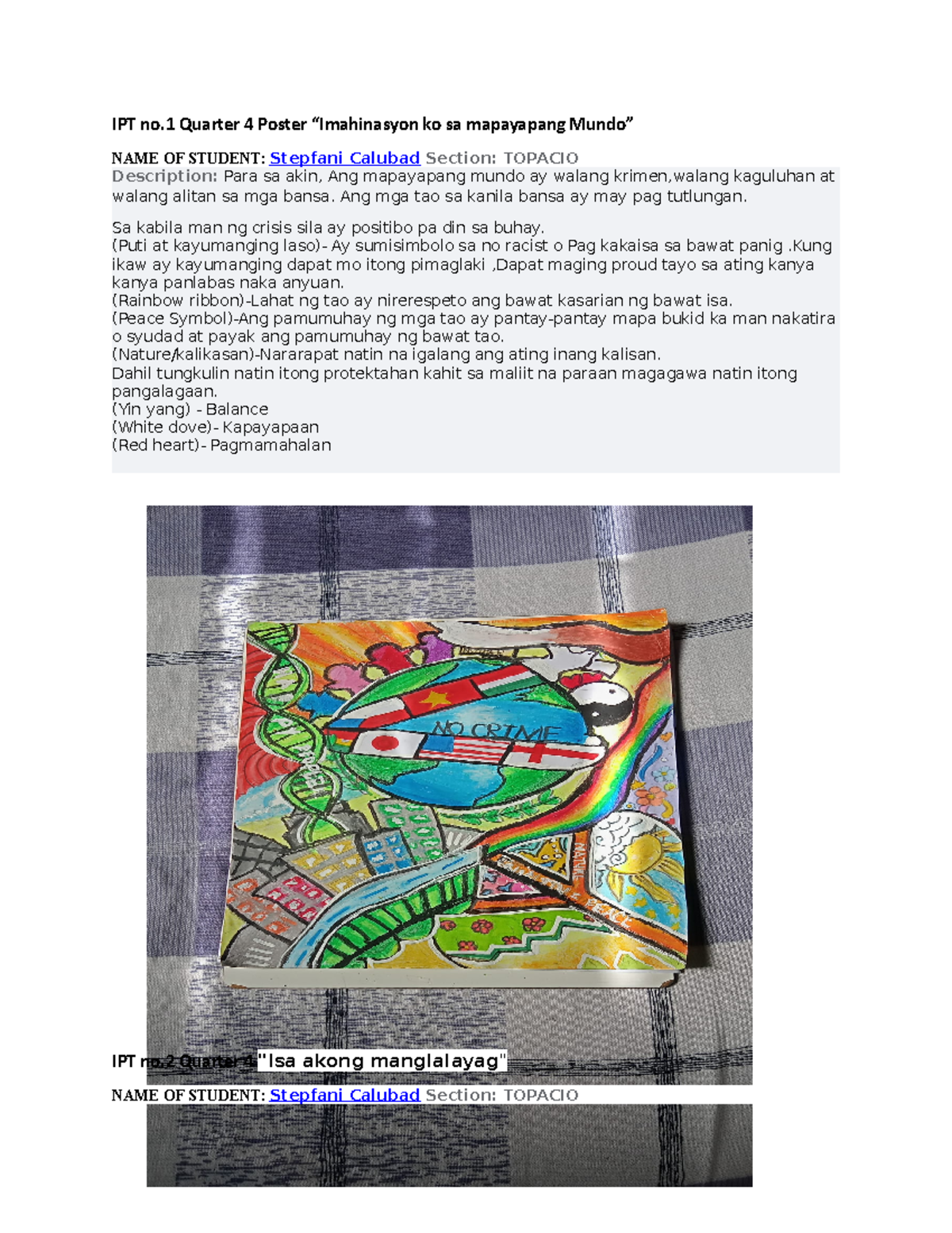 Performance TASK - dssggsg - IPT no Quarter 4 Poster “Imahinasyon ko sa ...