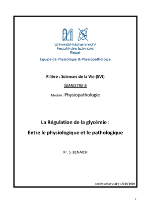Physiopathologie du cancer - Pr Nadia Dakka Résulte d'une altération ...