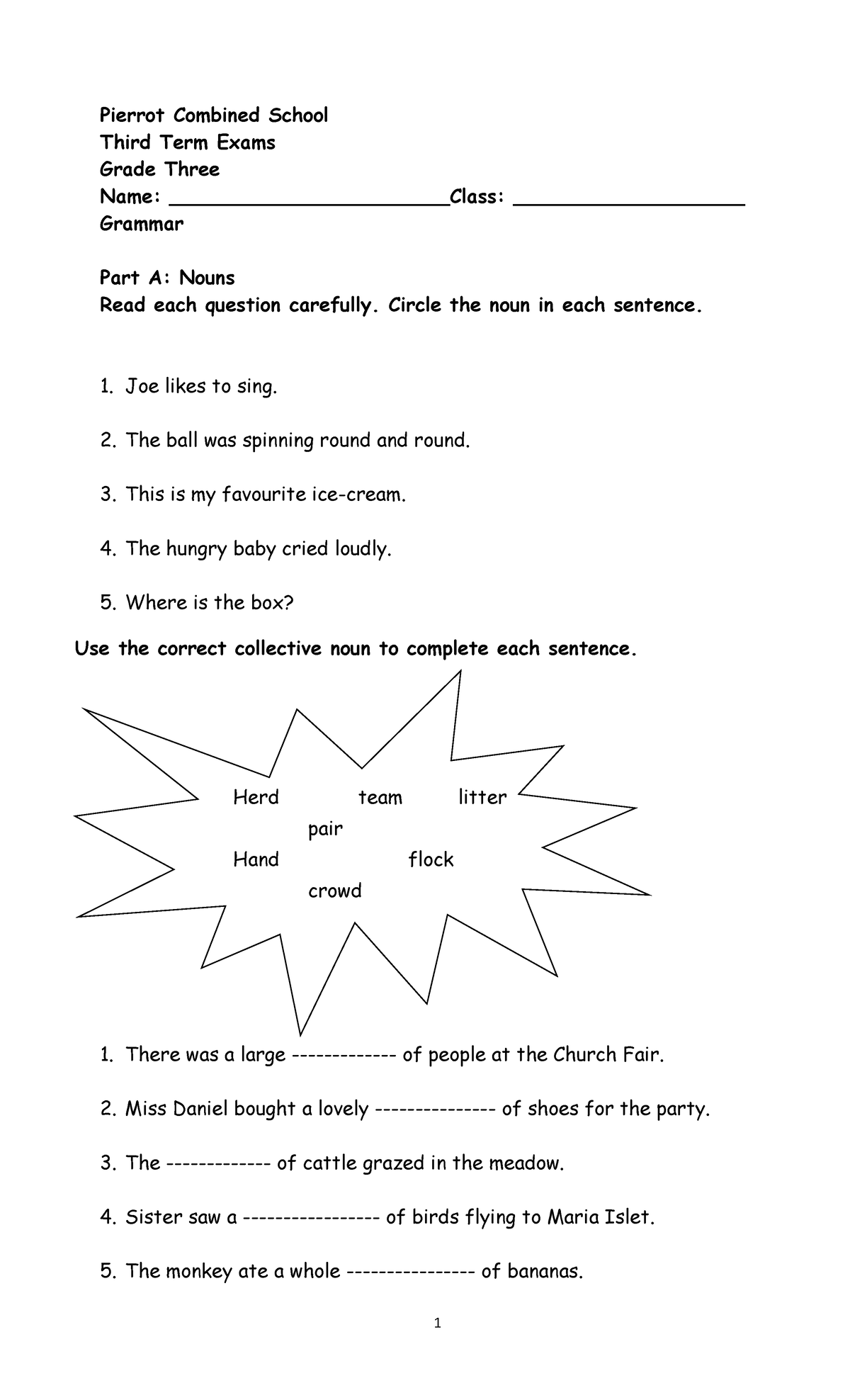 Grammar - Notes and coursework - Pierrot Combined School Third Term ...