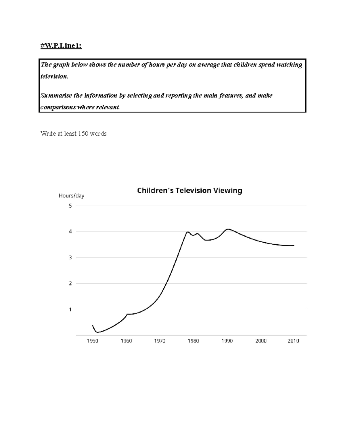 1-LINE- Chart - UNIVERSITY - #W.P: The graph below shows the number of ...