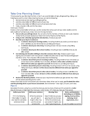 6.03 planning sheet - flvs american sign language 6.03 - Take Six ...