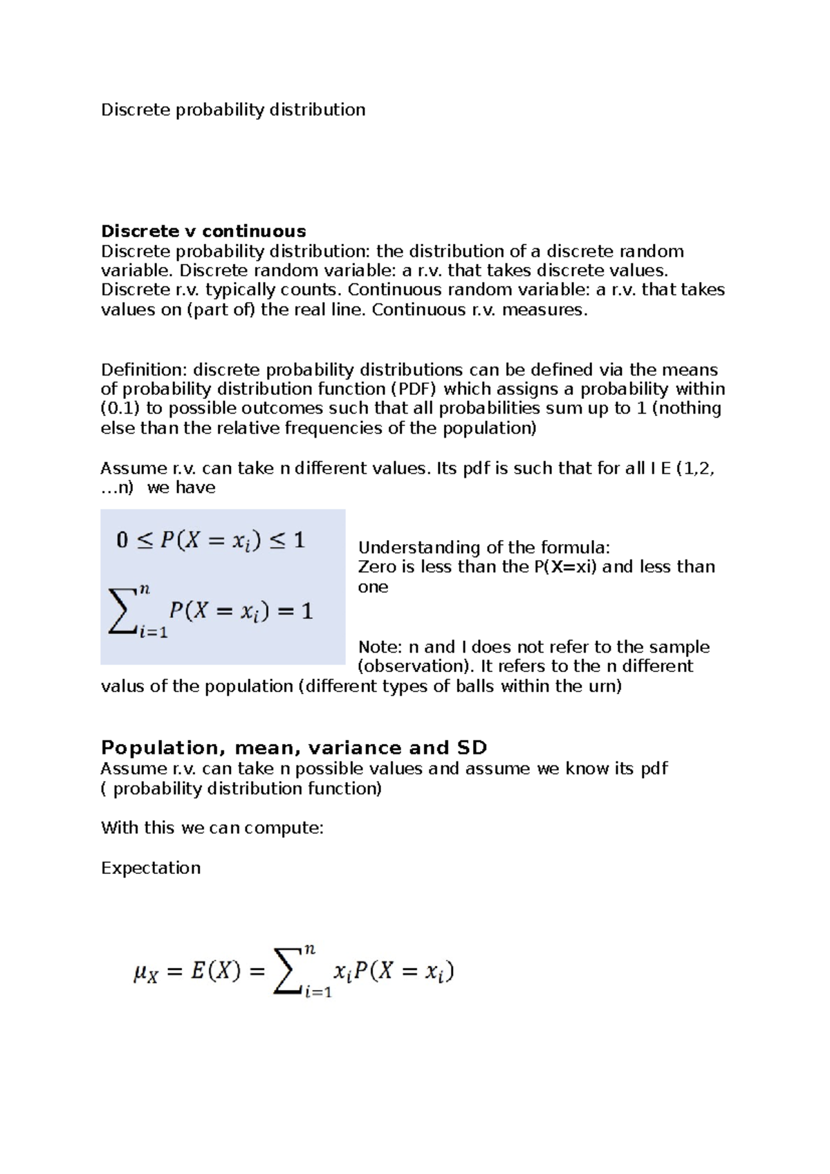 Discrete probability distribution - 026134 - Studocu