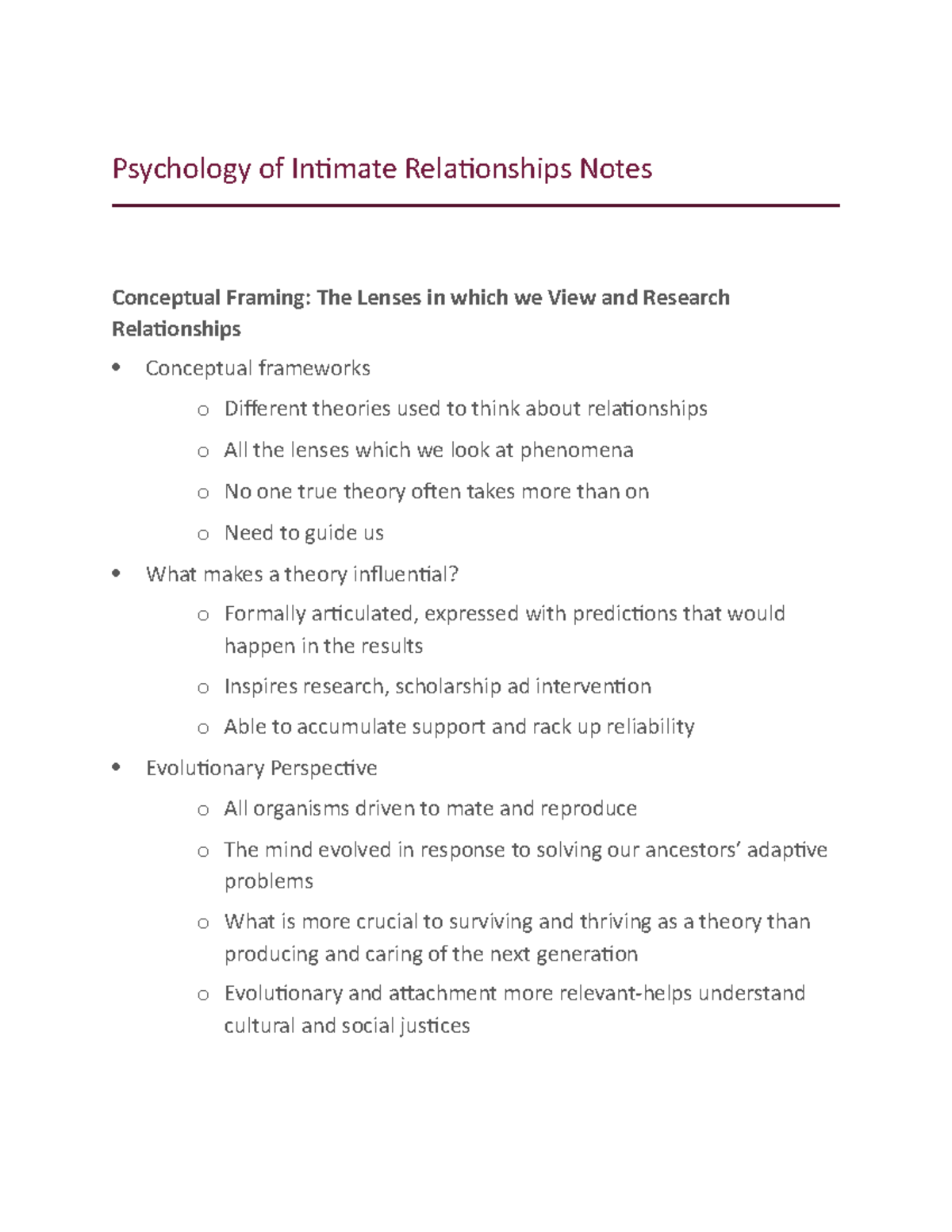 2 Conceptual Frameworks - Psychology of Intimate Relationships Notes ...