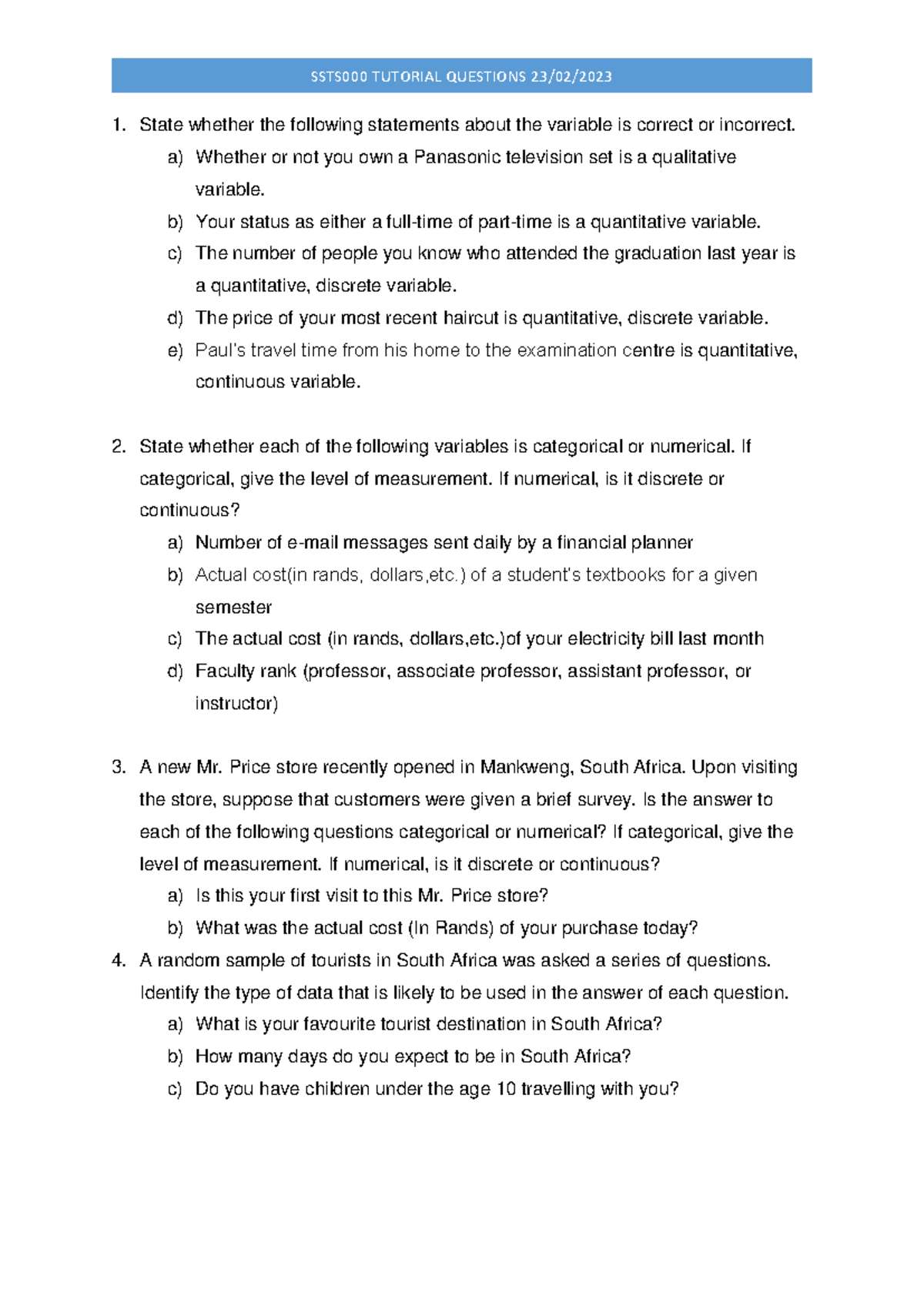 Emailing SSTS000 Tutorial Questions 23-02-2023 - SSTS000 TUTORIAL ...