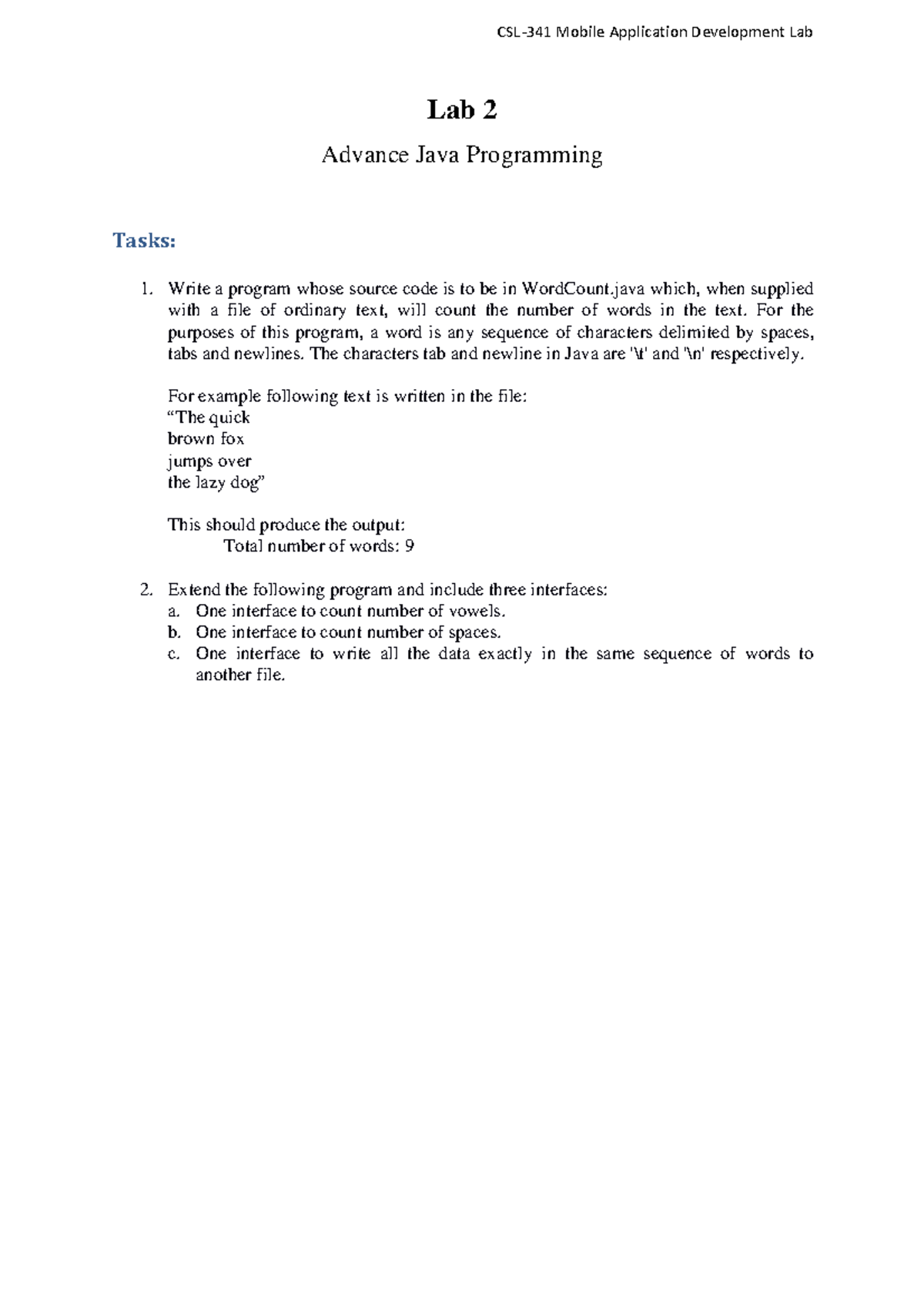 Lab 2 Tasks 26102021 090201 am - CSL-3 41 Mobile Application ...