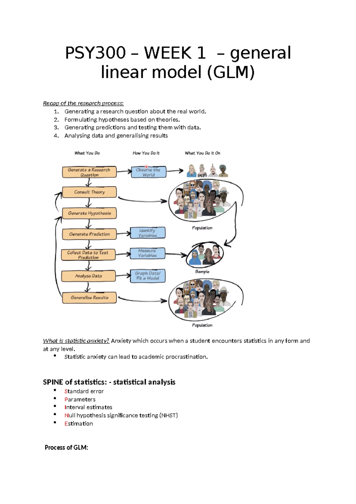PSY300, week 1, general linear model (GLM) - PSY300 – WEEK 1 – general ...