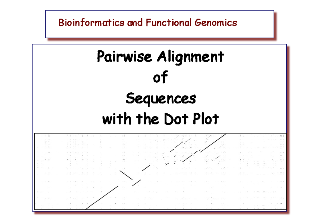 Bioinf dotplots 15 - Lecture notes 10 - Bioinformatics and Functional ...