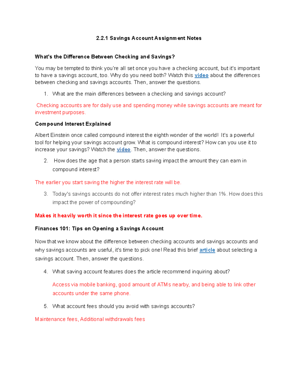 Copy of 2.2.1 Savings Account Assignment Notes - 2.2 Savings Account ...