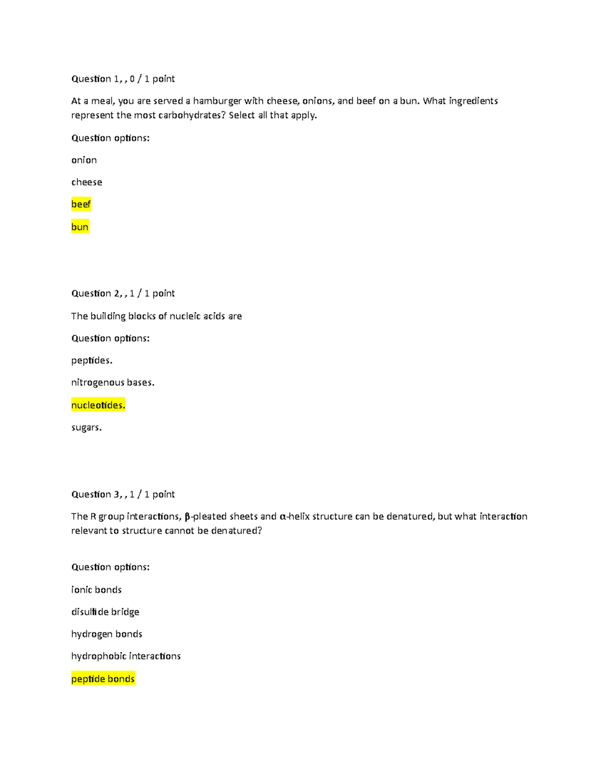 Chapter 3 Quiz - Question 1, , 0 / 1 point At a meal, you are served a ...