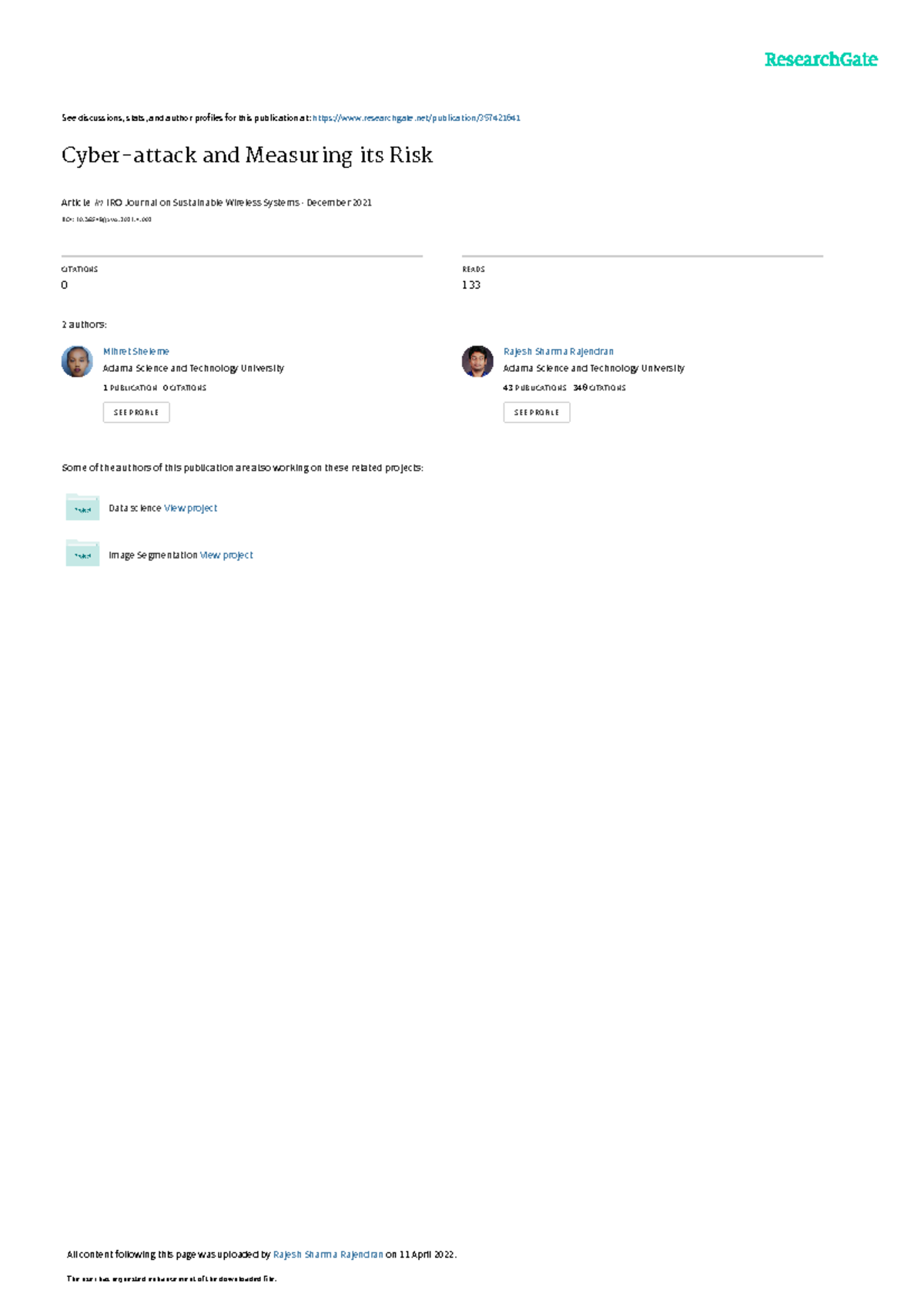 Cyber-attack and Measuring its-IRO-Journals-3 4 2 - See discussions ...