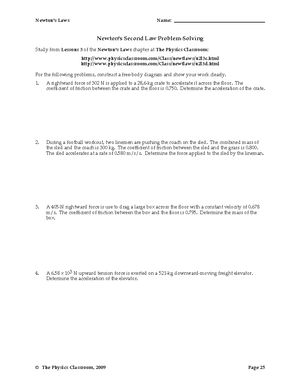02a Simple Motion Problems ANS only - MOTION (of the simple variety ...