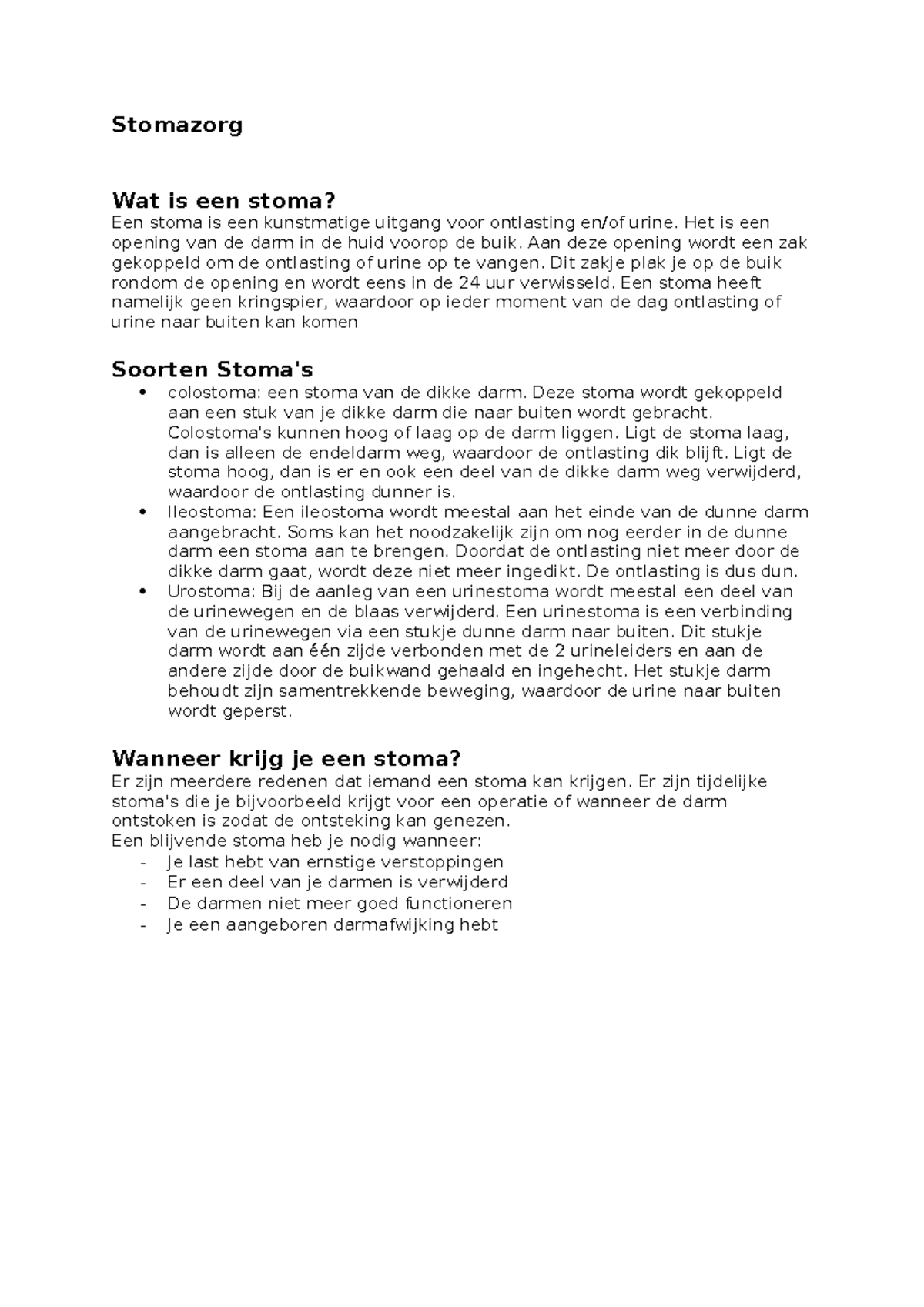 Stomazorg - Informatie over soorten stoma's en waarom je een stoma ...