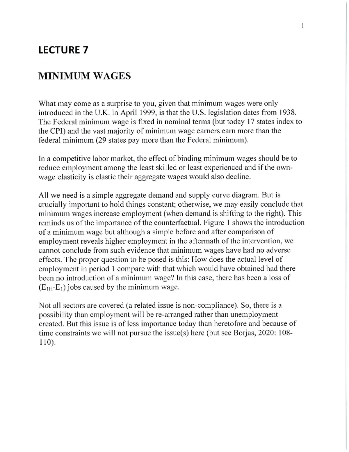 Week7 Minimum WAGE Lecture - ECON3081 - Studocu