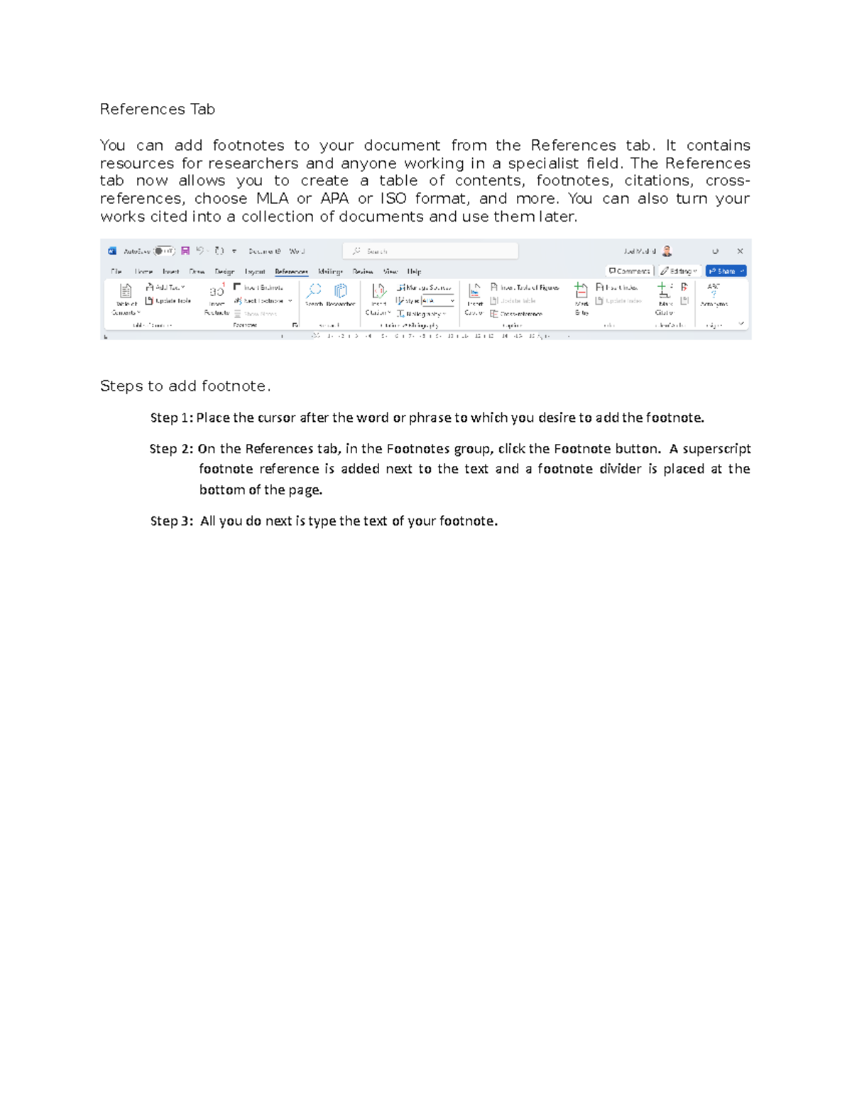 References Tab - It contains resources for researchers and anyone ...