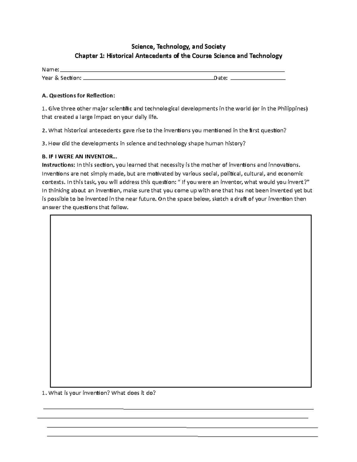 Quiz # 1 try your knowledge do you best - Science, Technology, and ...