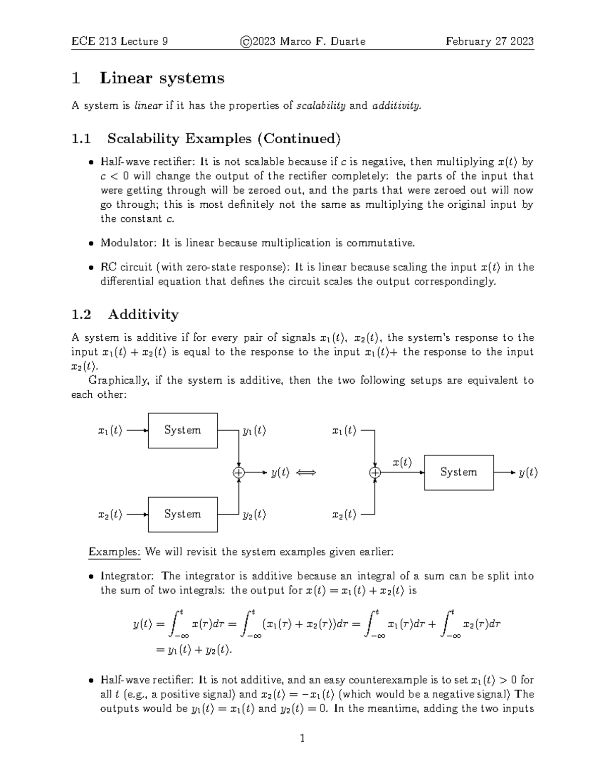 Lecture 9 - good notes - ECE 213 Lecture 9 ©2023 Marco F. Duarte ...