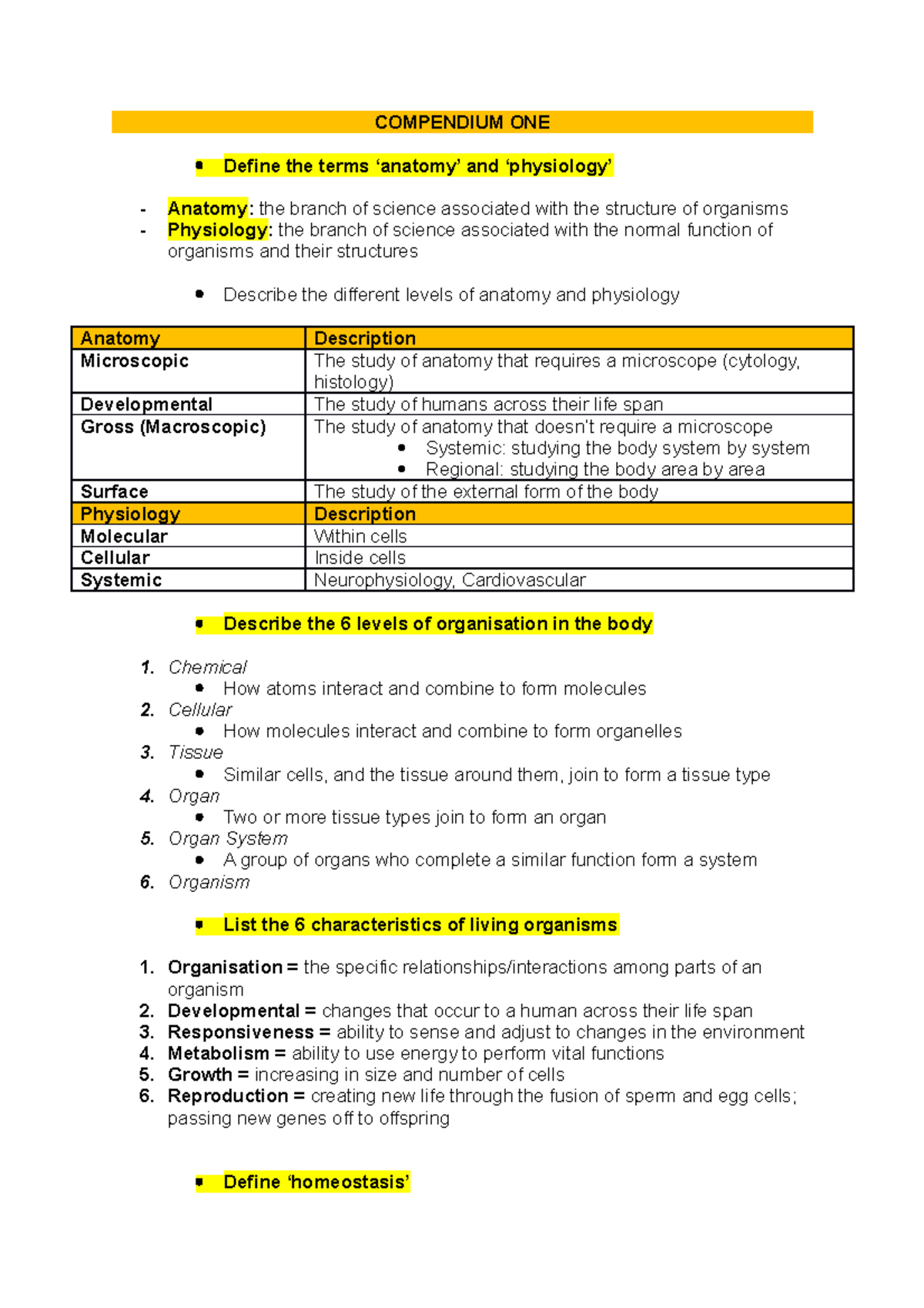 HUMB1000 Exam Notes - In-depth information from Compendiums 1-8 ...