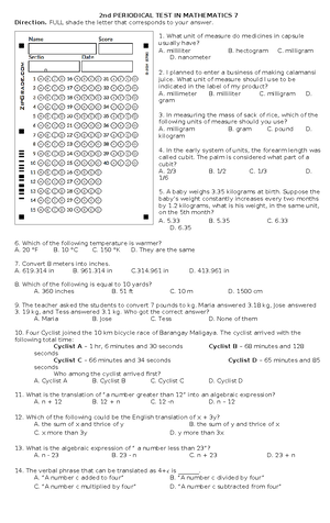 1st Periodical test-quarter 1 Math 10-2023-2024 - 1 ST PERIODICAL TEST ...