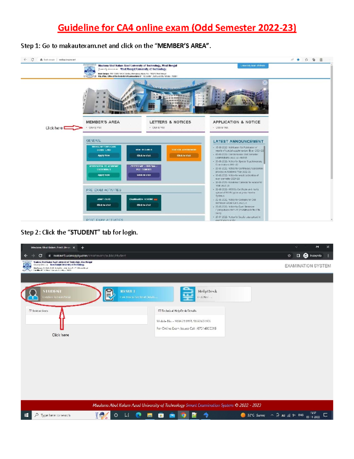 Semister fourth guidelines - Guideline for CA4 online exam (Odd ...