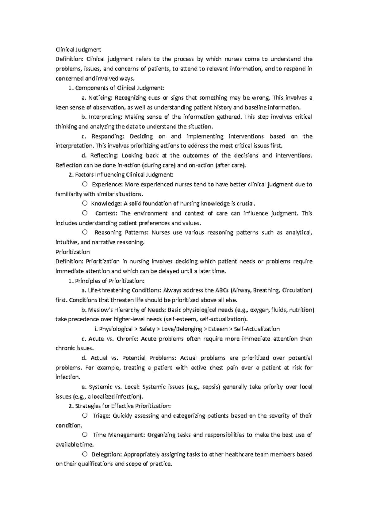Clinical Judgement Notes - Clinical Judgment Definition: Clinical ...