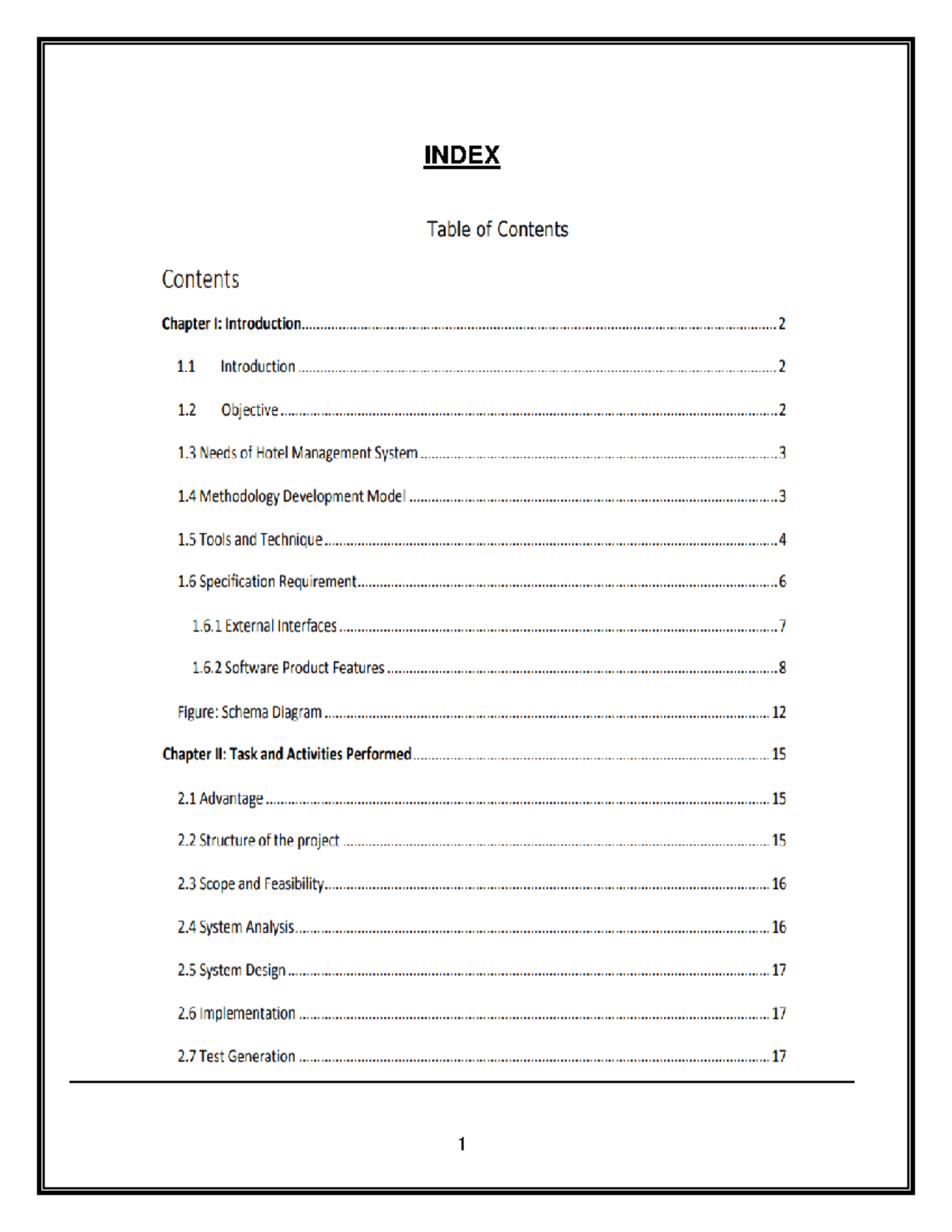 Aditya - Hotel management system - INDEX SYSTEM ANALYSIS : The Main ...