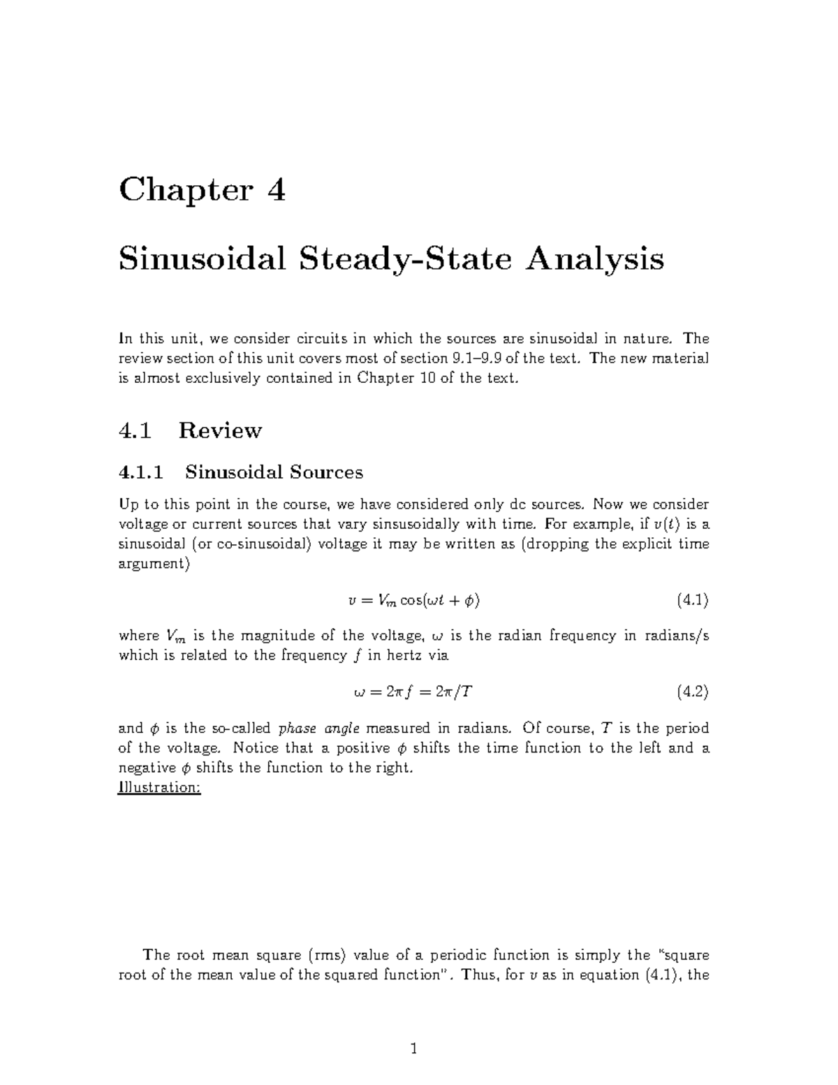 Sinusoidal Steady-State Analysis - Electrical Circuit Analysis - GTU - Studocu