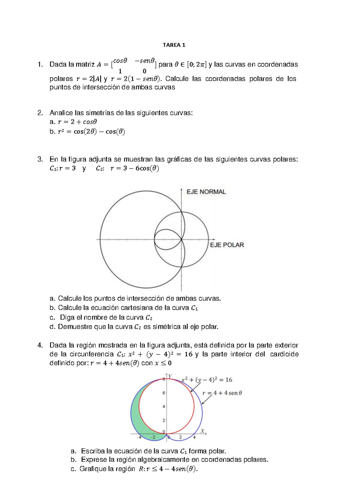 U1 S3 tarea 1-insumos - TAREA 1 Dada la matriz 𝐴 = [ 𝑐𝑜𝑠𝜃 −𝑠𝑒𝑛𝜃 ] para ...