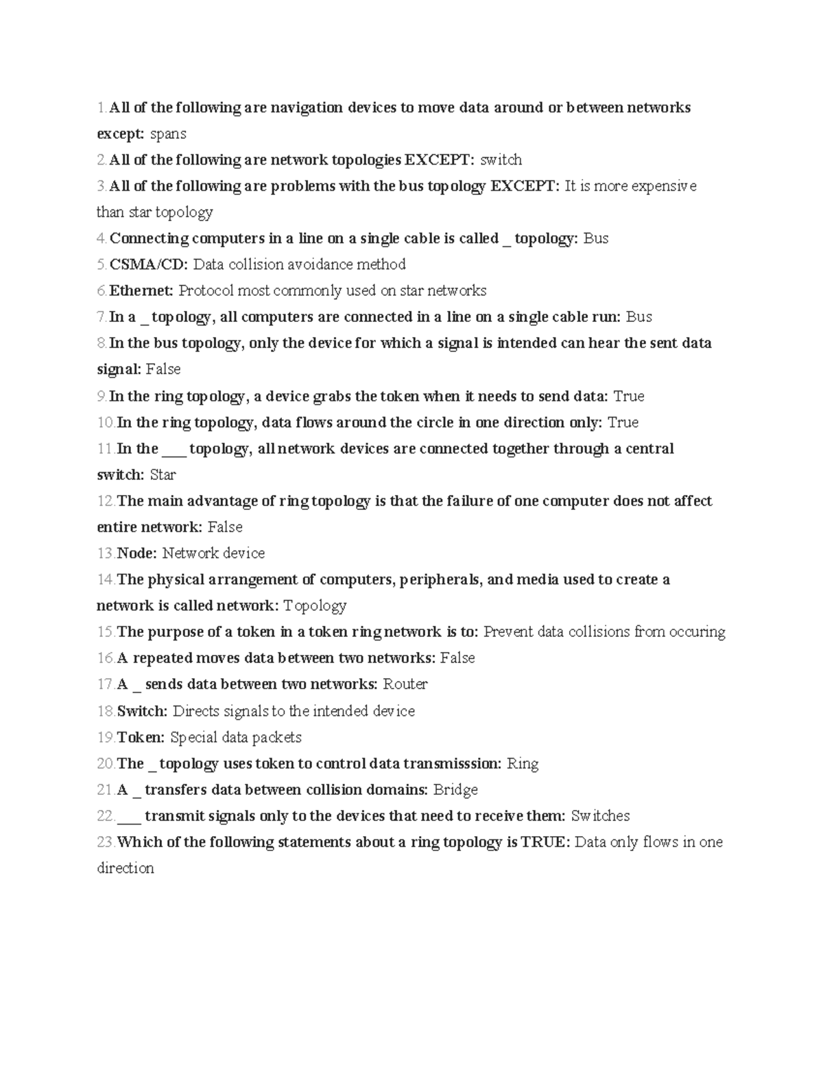 Network topology and navigation devices review - 1. All of the ...