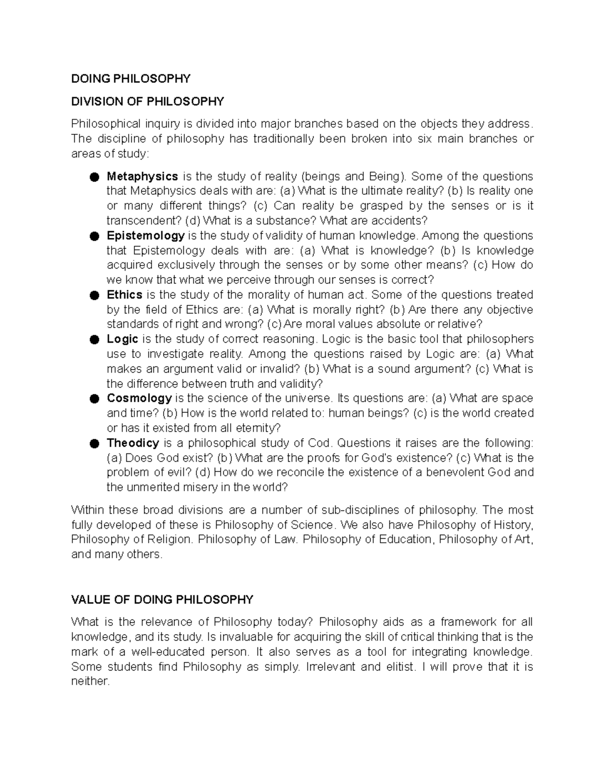 Ethics - Lesson 2 Philosophizing - DOING PHILOSOPHY DIVISION OF ...